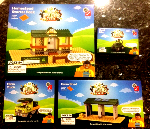 WOOLWORTHS BRICKS FARM ~!~ STARTER PACK~FARM SHED~FARM TRUCK~QUAD BIKE ...