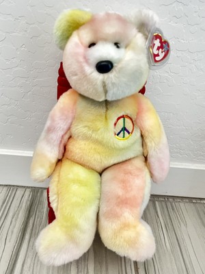New15” Ty Beanie Buddies Collection - Peace. Light Tye-Dye Bear ...