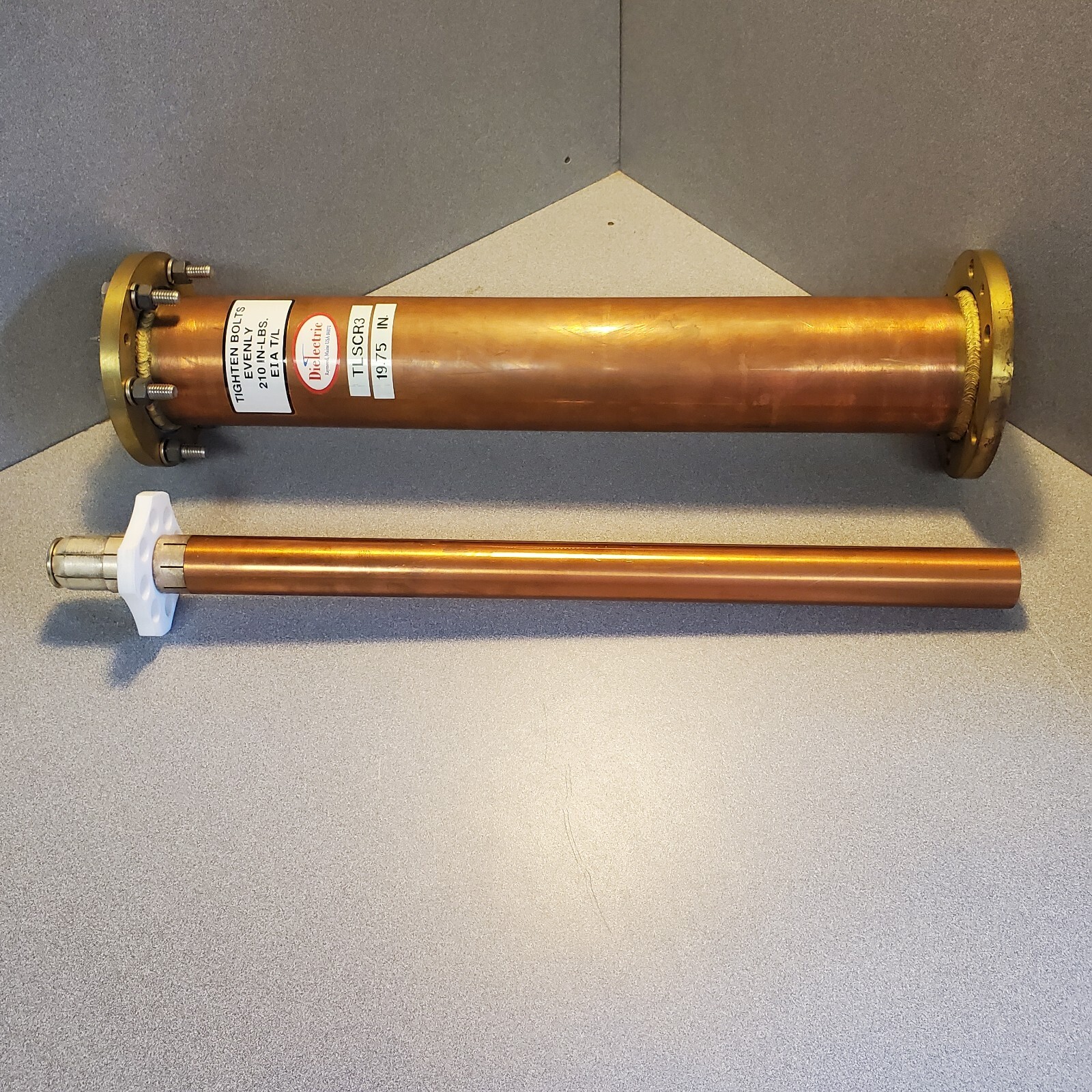 DIELECTRIC Rigid Coaxial Transmission Line Flanged 3-1/8" x 19-3/4" | eBay