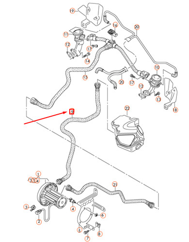NEW AUDI A6 C7 SECONDARY AIR PUMP CONNECTING HOSE 4G0133889G ORIGINAL ...