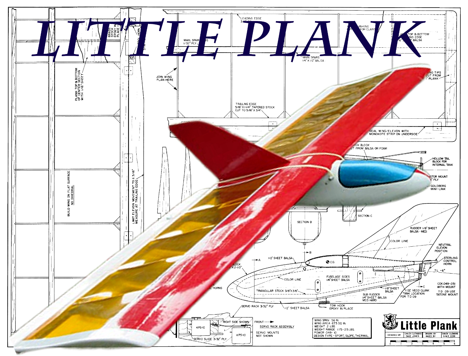 Little Plank Wing Drone Sailplane 56" WS RC Airplane Laser Cut Balsa ...