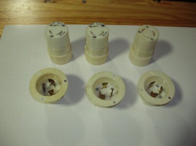 Bryant L11-30 receptacle, and L11-30P flanged inlet, (quantity of 3 ...