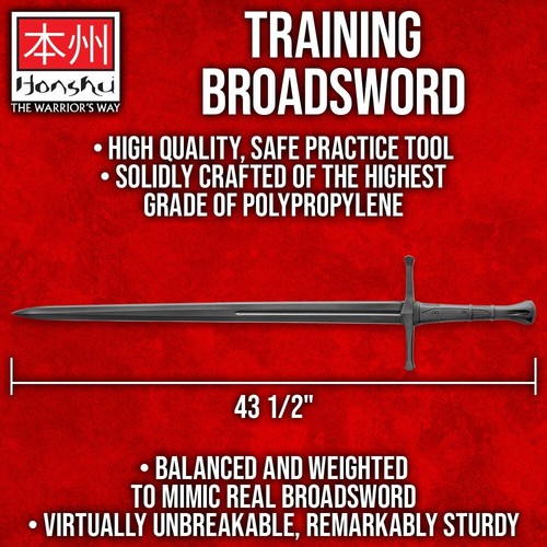 Honshu Polypropylene Bokken Training Sword - Broadsword, 43 1/2" Blunt ...