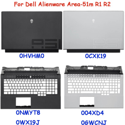 LCD Back Cover/Palmrest Case for Dell Alienware Area-51m R1 R2 0HVHM0 ...