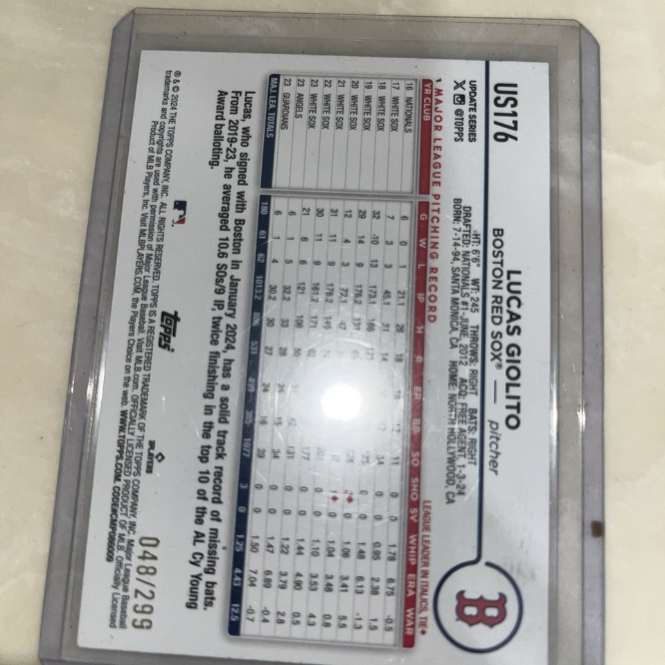 2024 Topps Update Series - Lucas Giolito #US176 Orange Crackle ...