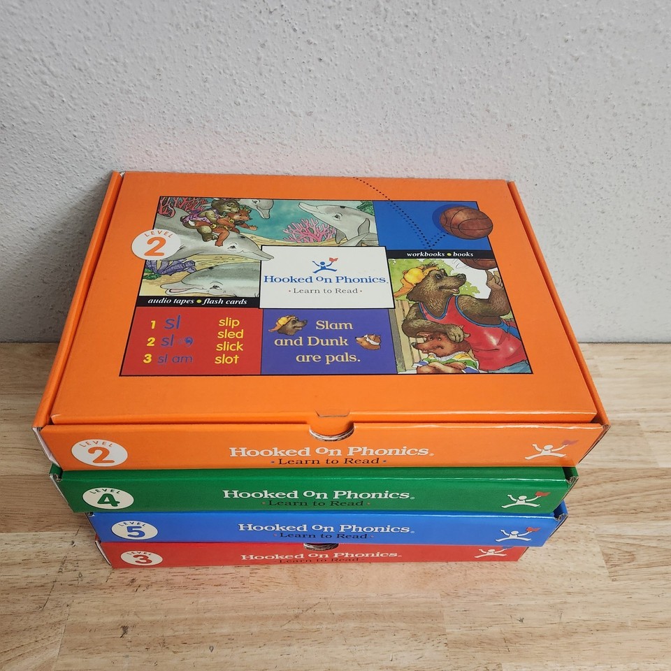 Hooked On Phonics HOP Multicolor Learn To Read Set Levels 2 3 4 5 ...
