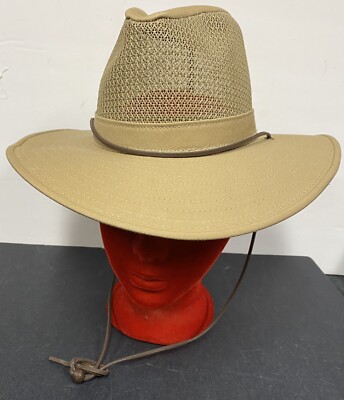 Henschel Aussie Mesh Hat Breathable Tan Fishing Safari 3 in. Brim Size ...