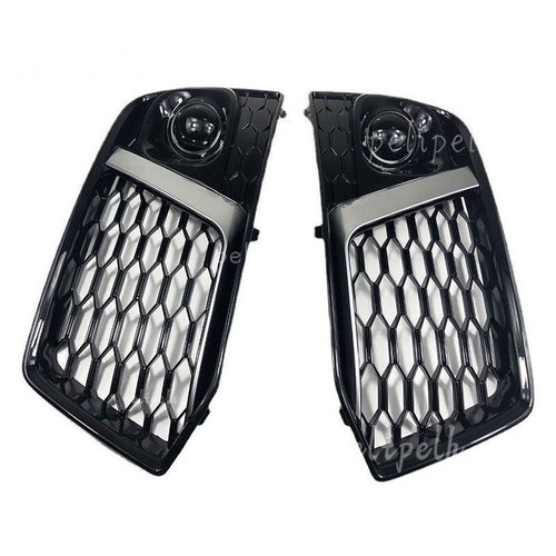 Honeycomb Front Bumper Fog Lamp Grille For Audi Q5 SUV 2018-2020 Chrome ...