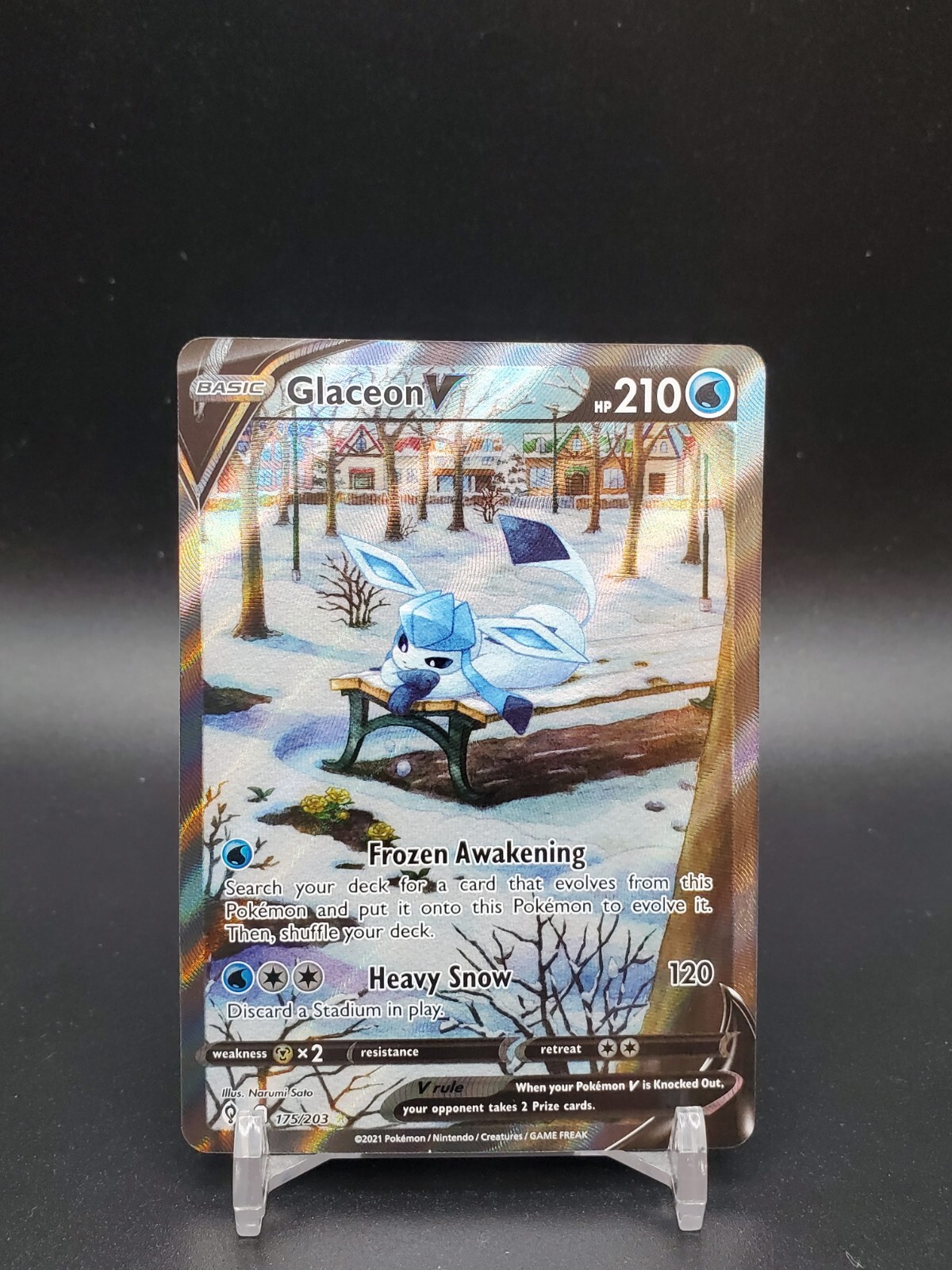 Glaceon V 2021 Sword & Shield: Evolving Skies #175/203 Holo (Alternate ...