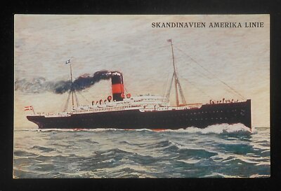 1910s Ocean Liner Skandinavien Amerika Linie Scandinavian America Line ...