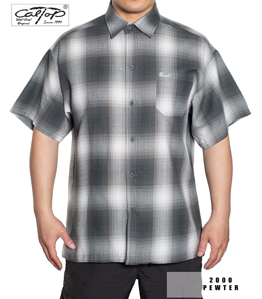 CALTOP OLD SCHOOL FLANNEL VETERANO SHORTSLEEVE SHIRT PLAID SM-5X ...