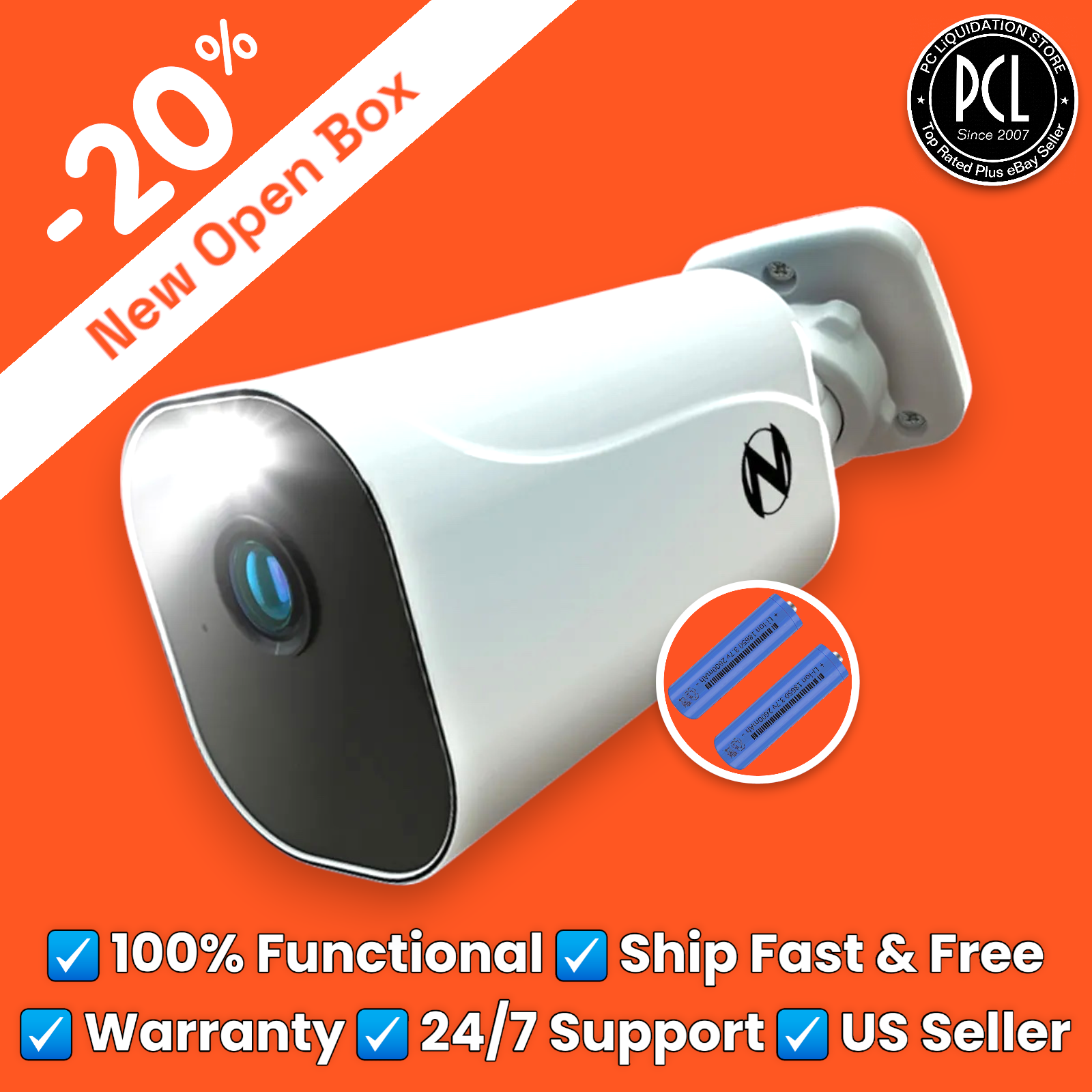 Night Owl BWNIP-2TA-BS-V3 1080 Wire Free Spotlight Camera with Night ...