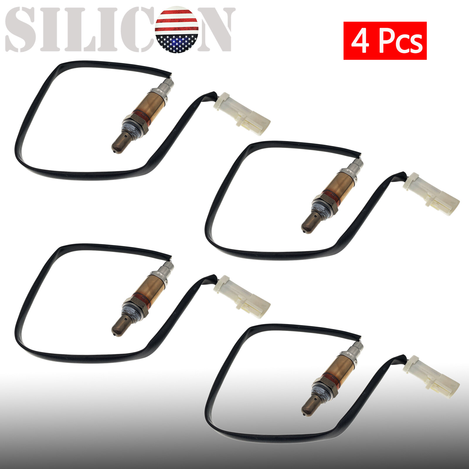 4Pcs New O2 Oxygen Sensor Down/Upstream For 2000-2007 Ford Taurus 3.0L ...