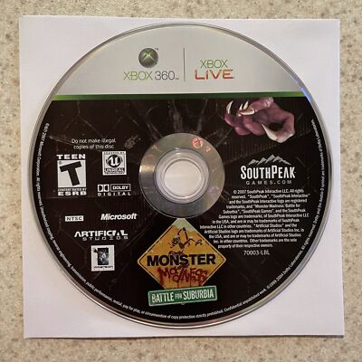 Microsoft Xbox 360 - Monster Madness: Battle for Suburbia Video Game ...