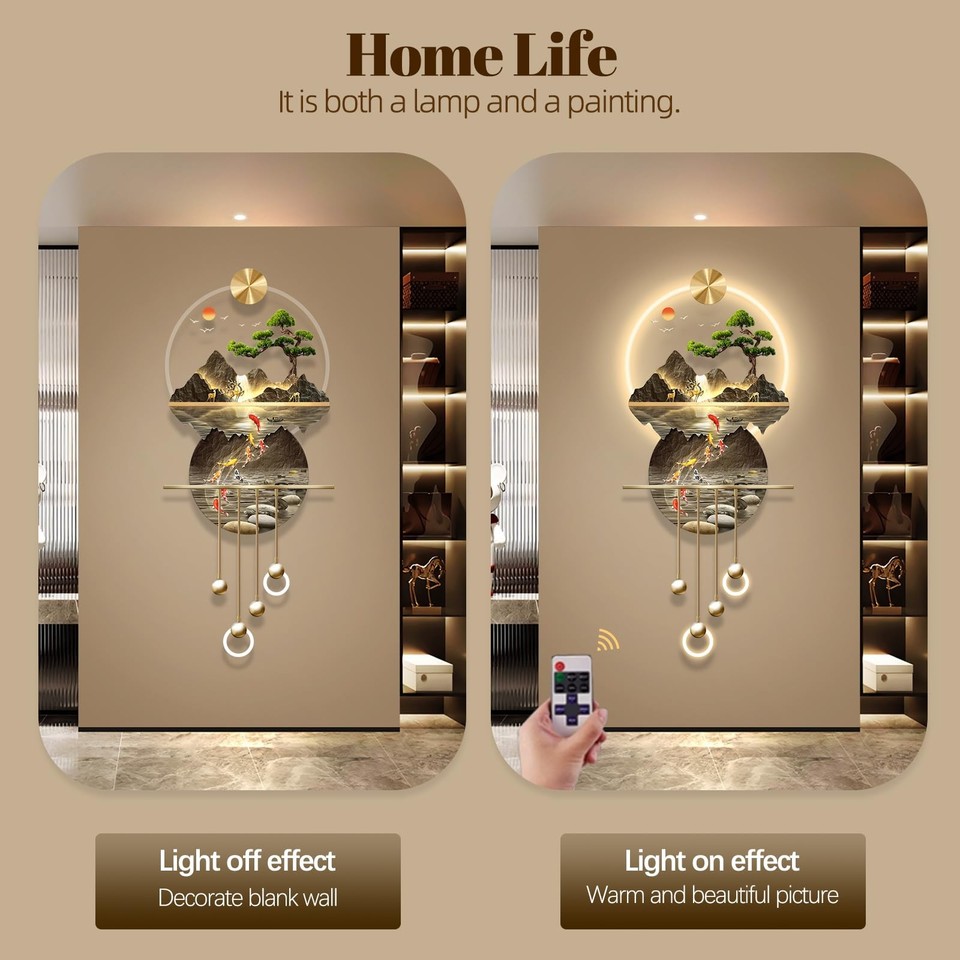 LED Light Decor Wall Art, 3D Art Wall Decor with Light, Decors Walls ...
