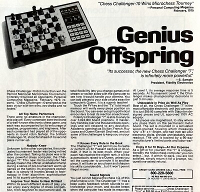 Camelot Chess Challenger 7 Microchess 1979 Advertisement Vintage Gaming DWKK8 | eBay