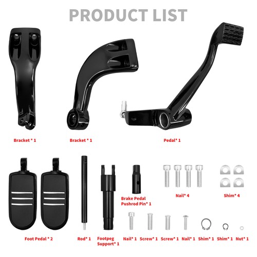 Black Mid Controls Kit Foot Peg Lever For Harley Sportster XL 883 1200 ...