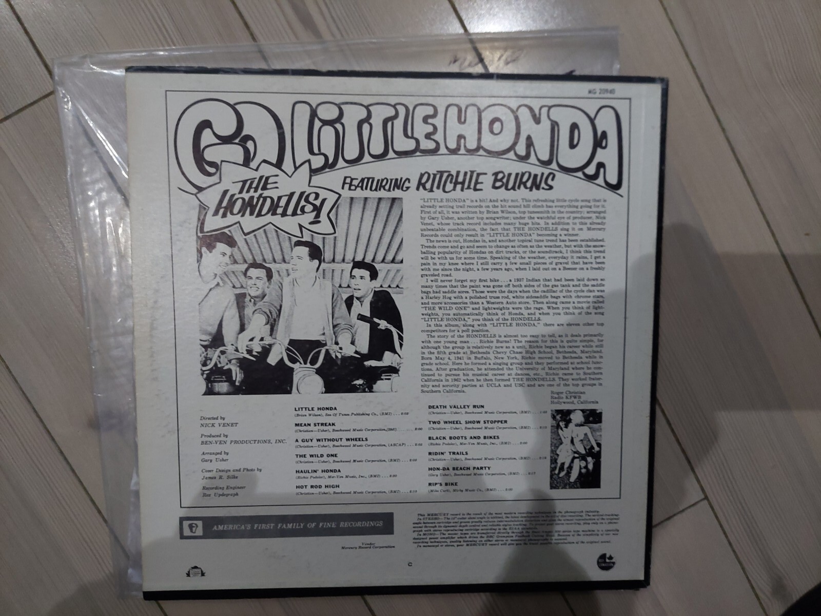 THE HONDELLS RITCHIE BURNS Go Little Honda ORIG.64 SR-60940 LP SURF ...