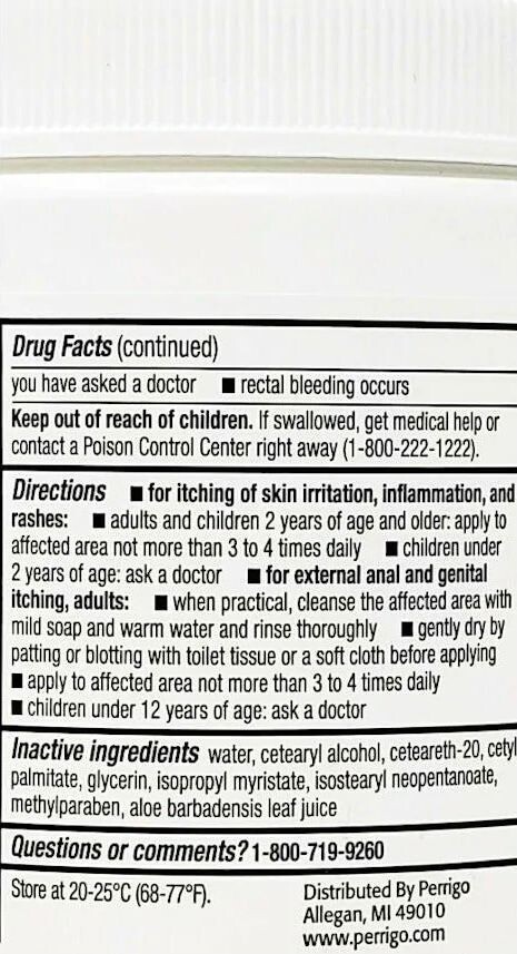 Perrigo Hydrocortisone Cream 1% Maximum Strength Relieves Itching ...