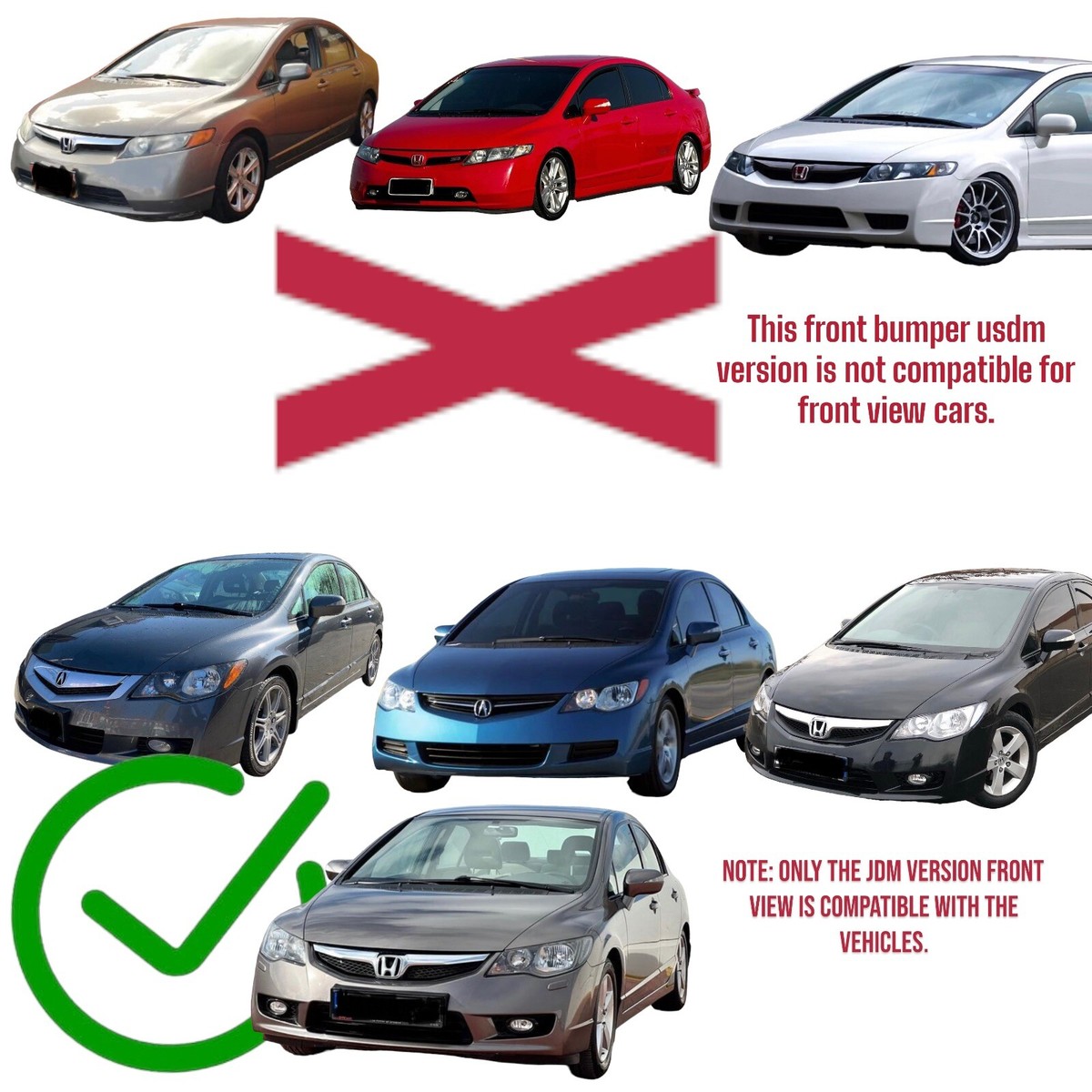 Acura Csx Front Bumper JDM HONDA CIVIC / ACURA CSX COMPLETE FRONT AND