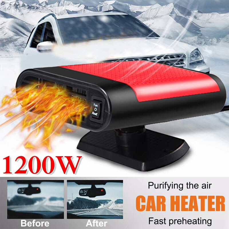 1200W Portable Electric Car Heater 12VDC Heating Fan Defogger Defroster ...