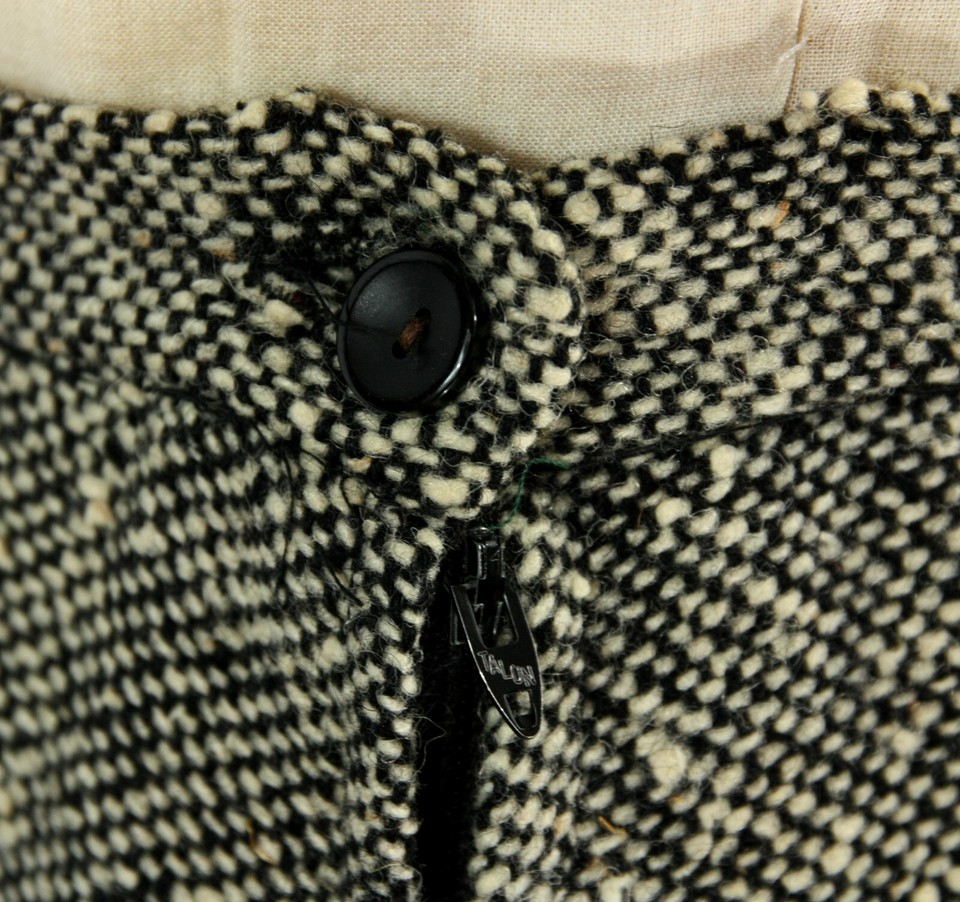 Vintage Prestige Boston Gray Wool Tweed Velvet Trim Maxi Long Full ...