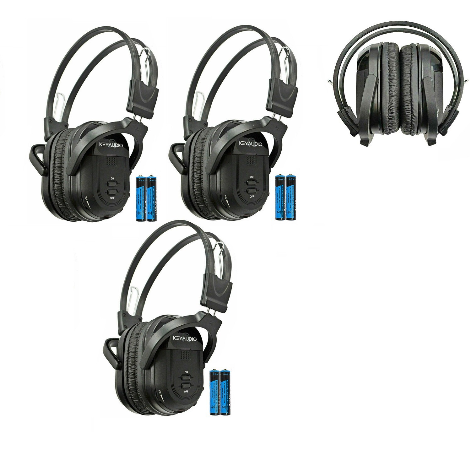 3 New Fold In Wireless IR Rear TV DVD Headphones Headset GMC Vehicles ...
