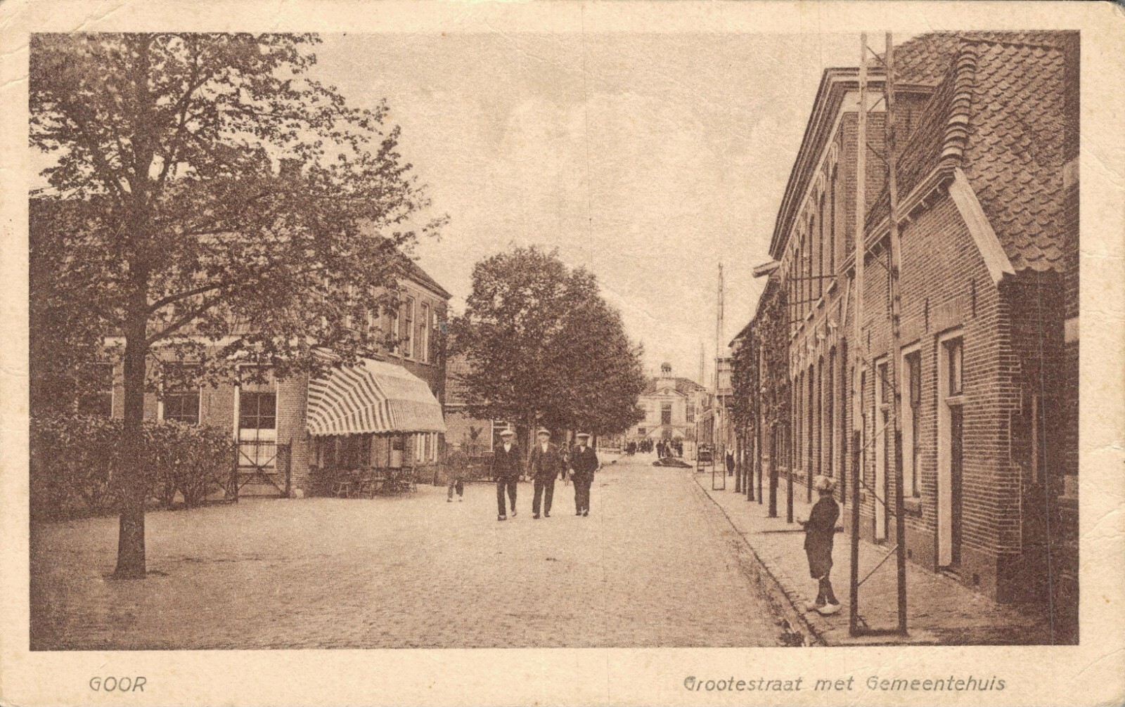 Netherlands Goor Grootestraat met Gemeentehuis Vintage Postcard 07.57 ...