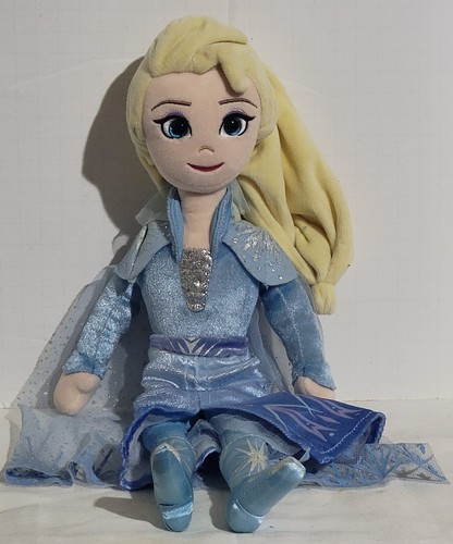 TY Disney Collection Princess Elsa Plush Doll Frozen Blue Dress Glitter ...