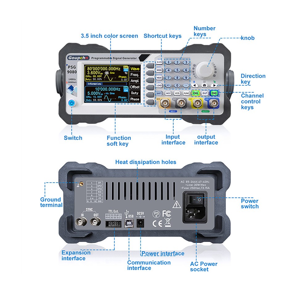 Programmable Signal Generator Dual Channel Arbitrary Waveform Frequency ...