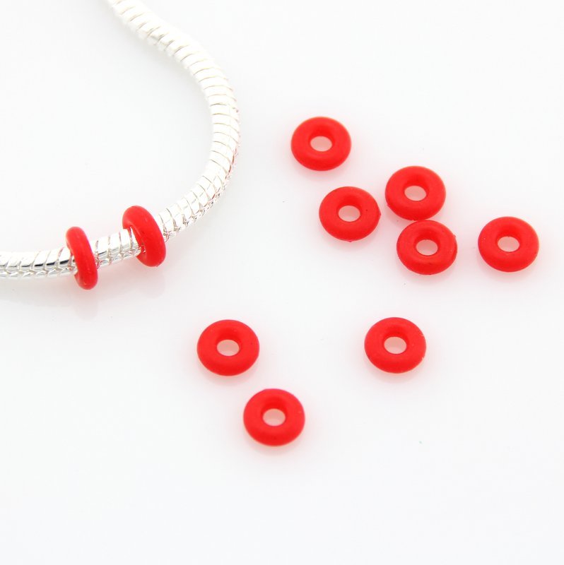 Mix Color Rubber O-Ring Clip Charms Safety Stopper Beads Fit Charm ...