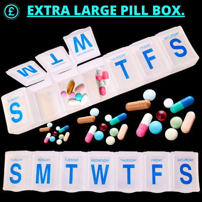 Extra Large 7-Day Pill Box - vitamin Holder - Tablet Container ...