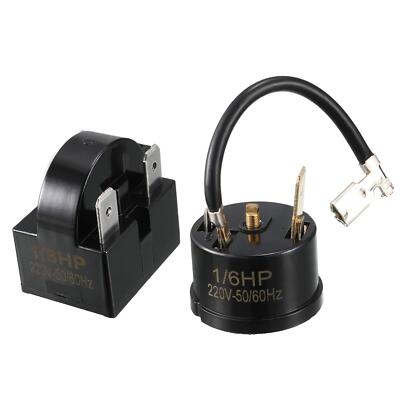 Refrigerator Start Relay 33 Ohm 3 Pin + Compressor Thermal Overload ...