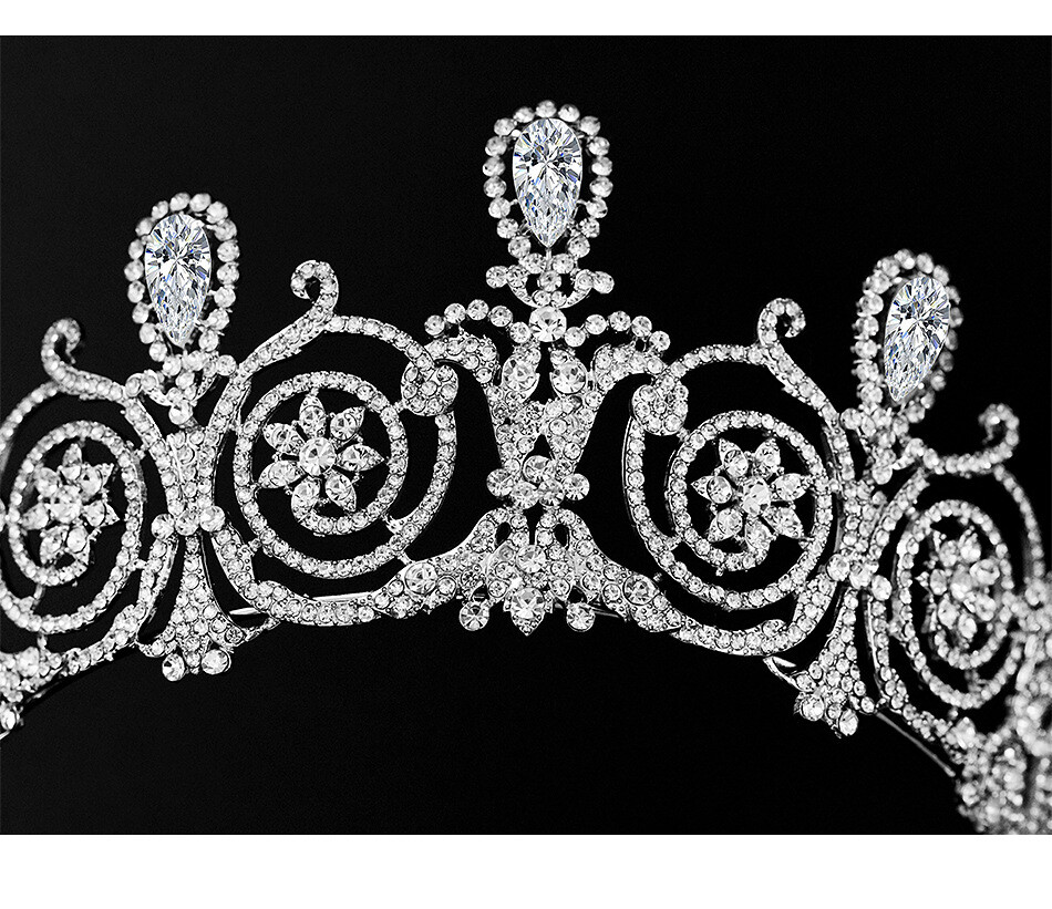 7.5cm Tall CZ Crystal Wedding Bridal Queen Princess Prom Tiara Crown ...