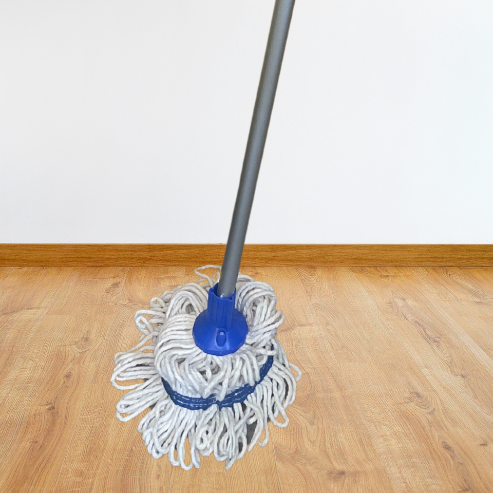 5 Colour Coded Mop Head Aluminium Handle Hygienic Cleaning Yarn Cotton ...