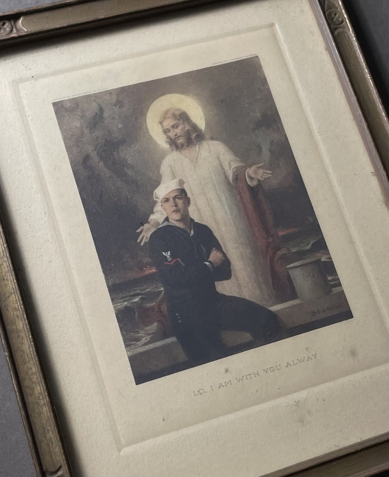 RARELY OFFERED C. BOSSERON CHAMBERS JESUS CHRIST NAVY SAILOR WWII ...