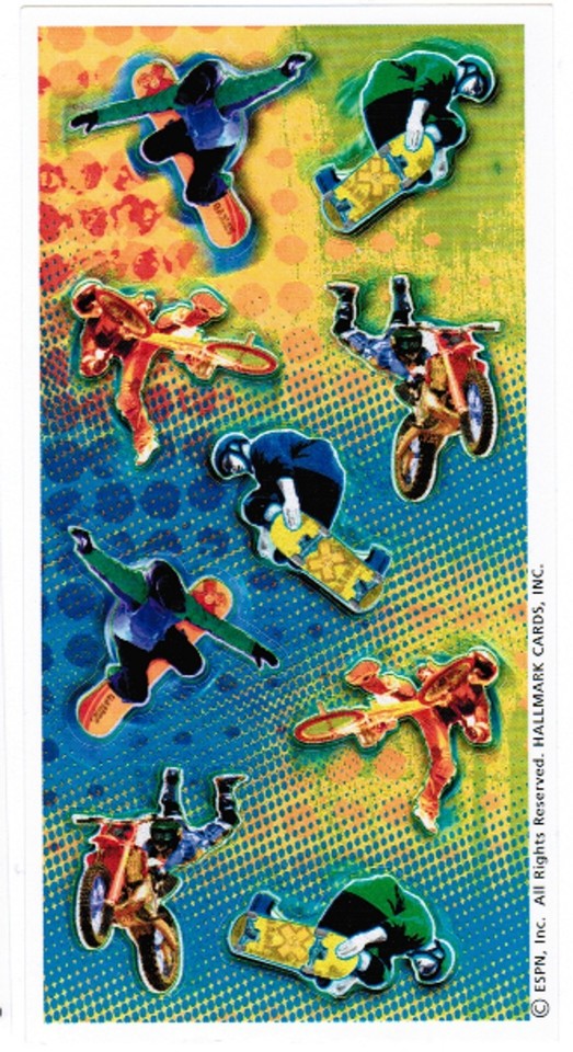 X games extreme BMX Snowboarding Skateboarding Scrapbook Stickers! 4 ...