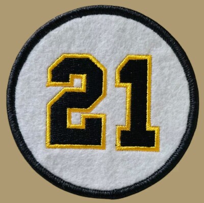 ROBERTO CLEMENTE PIRATES RETIRED JERSEY NUMBER 21 MLB SPORTS IRON ON ...