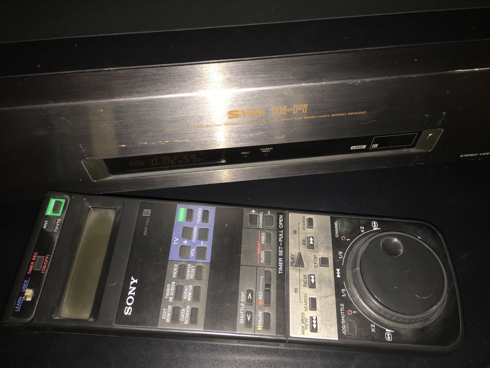 SONY SLV-R5UC S-VHS VCR w/ remote Turns on PLAYS FFW RW BUT NEEDS ...