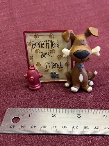 Blossom Bucket BONEIFIED BEST FRIEND DOG Figurine By Shelly Comiskey | eBay