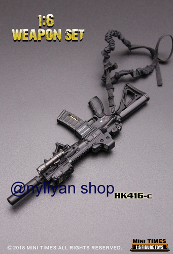 Mini times toys HK416C 1/6 Male Gun Rifle Weapon Model Fit 12'' Figure ...