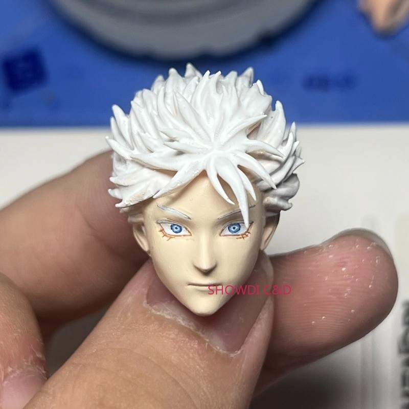 1/12 Painted Jujutsu Kaisen Gojo Satoru Head Carving For 6" Romankey ...