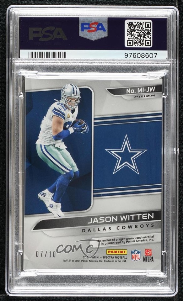 2021 Panini Spectra Max Impact Neon Orange /10 Jason Witten #MI-JW PSA ...
