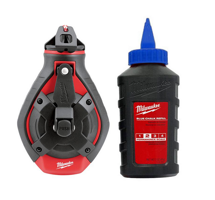 MILWAUKEE 48-22-3982 BOLD LINE CHALK BOX CHALK REEL & BLUE CHALK KIT ...