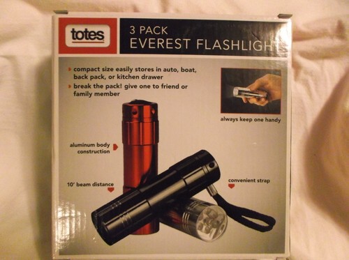 TOTES 3 PACK EVEREST FLASHLIGHT. POWERFULL 9 LED PER LIGHT. NEW | eBay