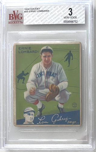 1934 Goudey # 35 ERNIE LOMBARDI * BVG * 3 Very Good Baseball Card | eBay