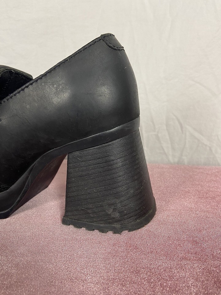 Vintage Shelly’s London Pilgrim Heels Black Size 7 Platform Chunky Goth ...