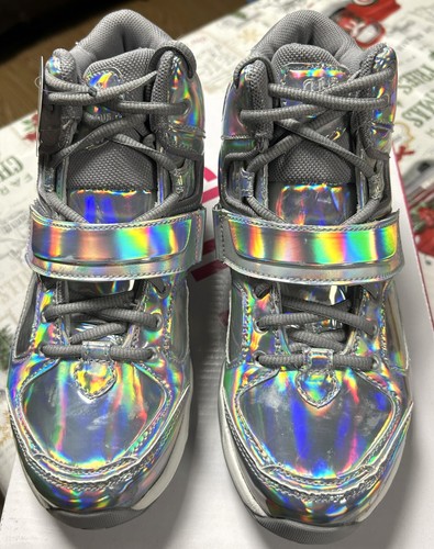 New Womens Ryka Silver Irridescent Training Mid Top Sneakers 6.5M | eBay