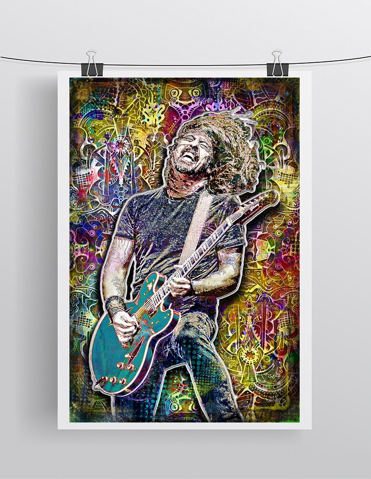 FOO FIGHTERS Dave Grohl 20x30in Poster, Pop Art Dave Grohl Free ...
