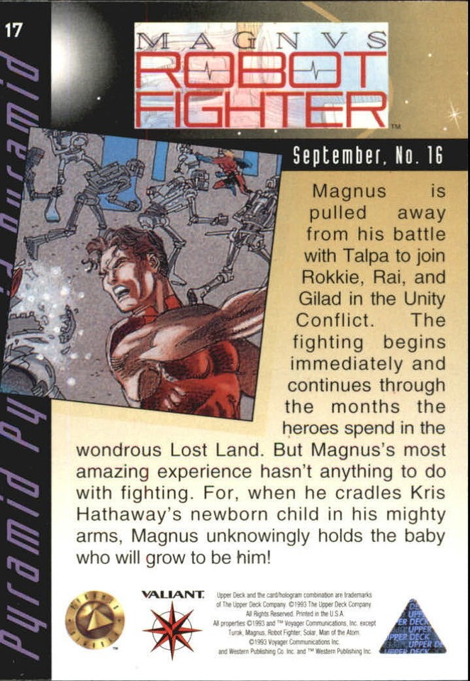 1993 Valiant Era Trading Cards #17 Magnus, Robot Fighter September #16 ...